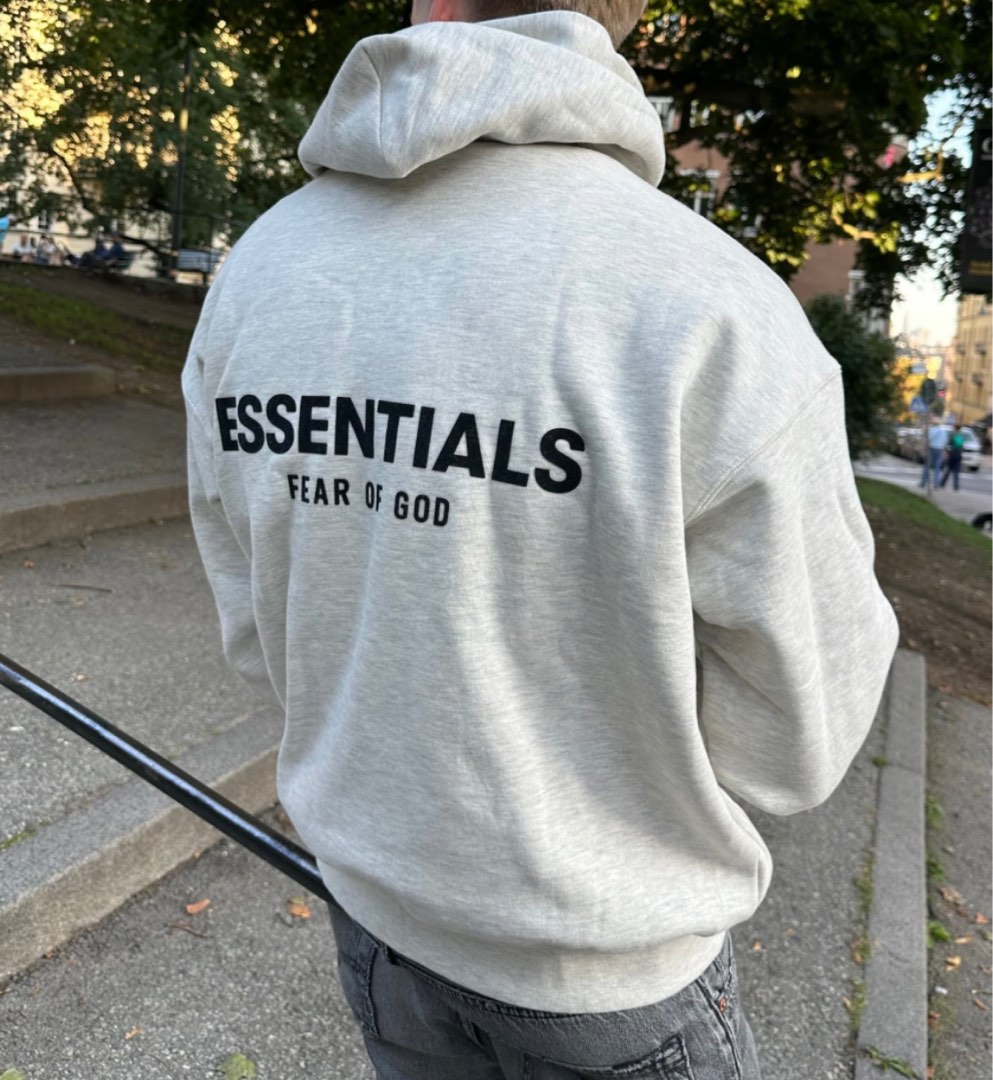 Hoodie Essentials Fear Of God original, Fesyen Pria, Pakaian , Atasan ...