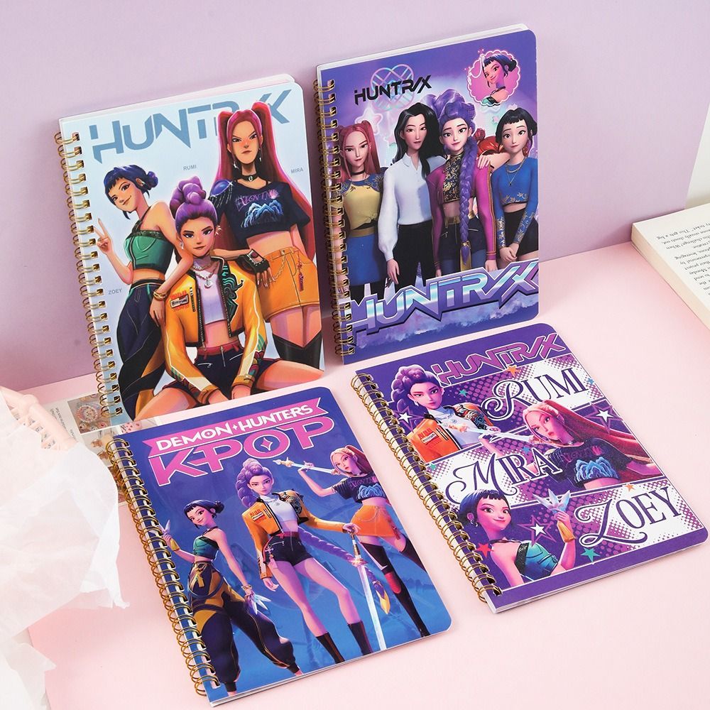 Huntrix Kpop Demon Hunters Spiral Notebooks, Hobbies & Toys, Stationery ...