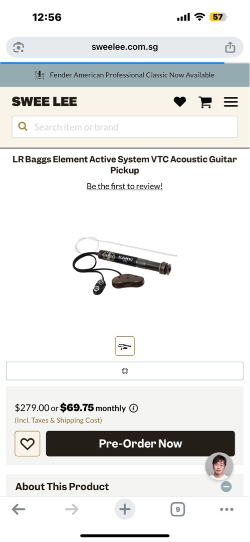 LR Baggs Element Active System VTC Acoustic Guitar Pickup, Hobbies ...