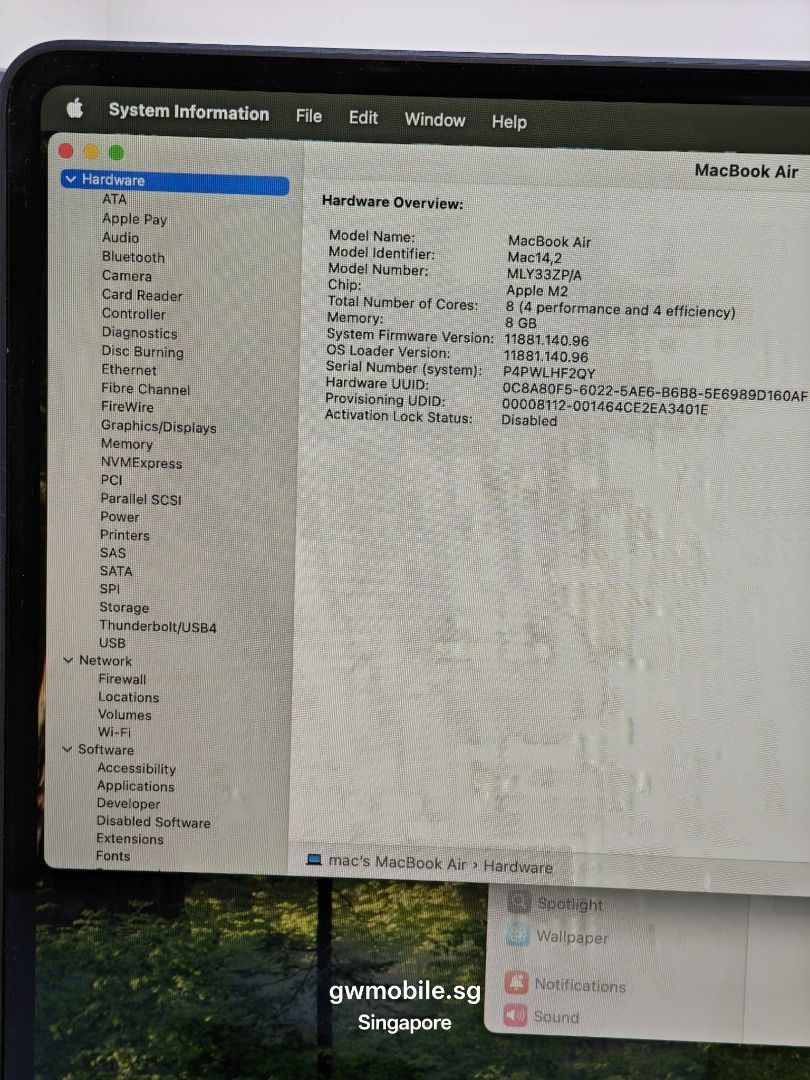 MacBook Air M2 8/256GB 13 inch 50114, Computers & Tech, Laptops ...