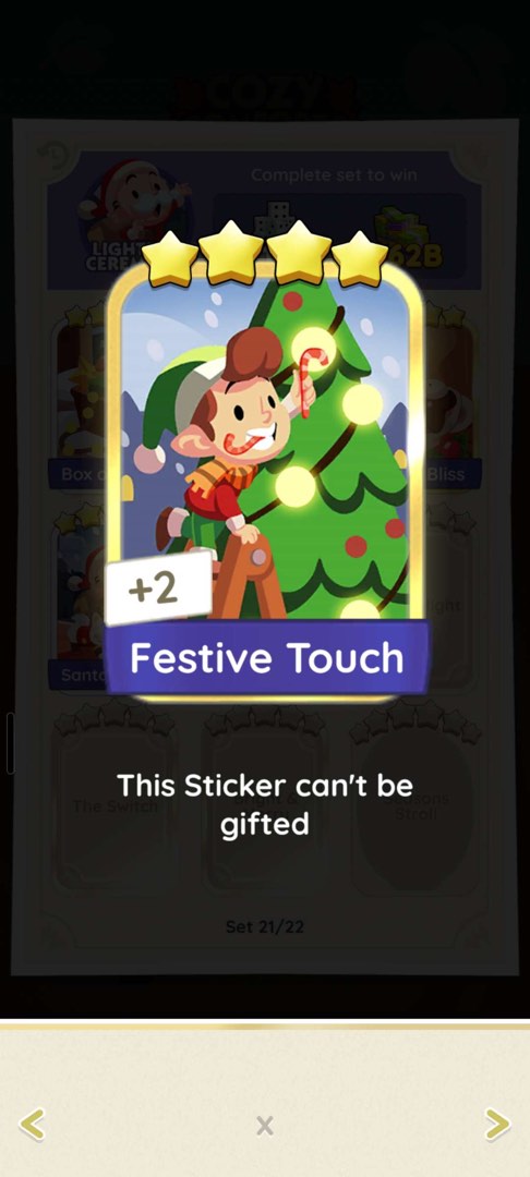 Monopoly Go - Festive Touch Golden Sticker, Video Gaming, Gaming ...