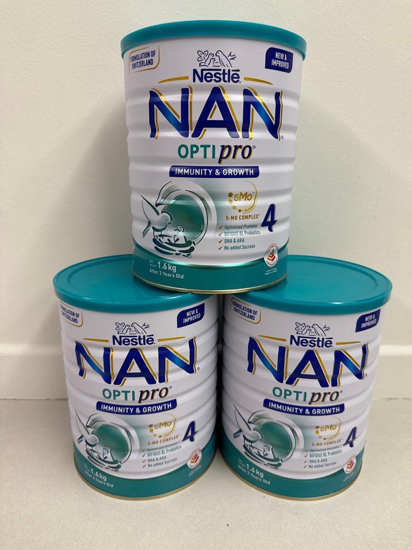 Nestle NAN Optipro 4 Infant Formula (1.6kg) x 3 Tins, Babies & Kids ...