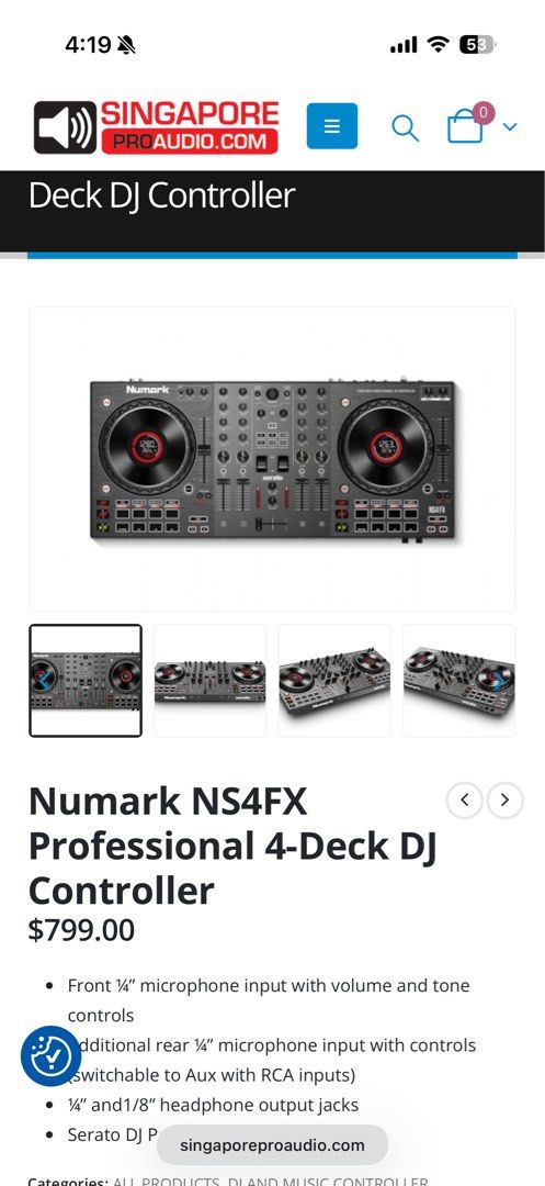 Numark NS4FX Professional 4-Deck DJ Controller, Audio, Other Audio ...
