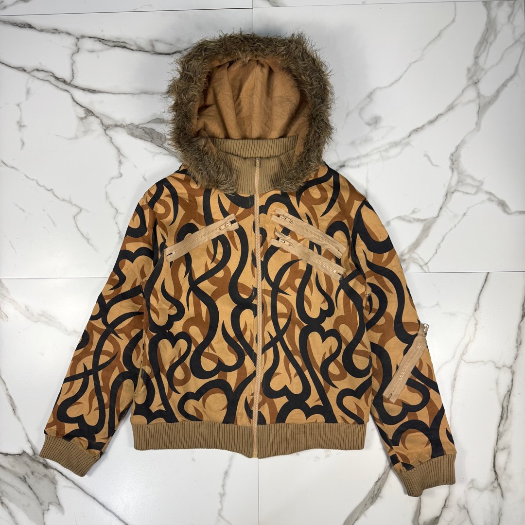 Number Nine - AW04 Give Peace A Chance - Tribal Camo Fur Jacket, Men's ...