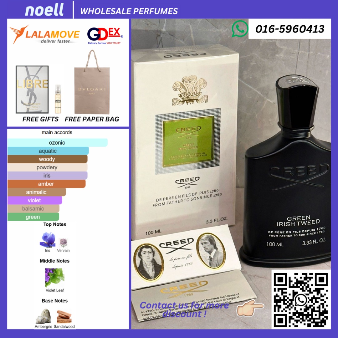 [ORIGINAL] AUTHENTIC READY STOCK CREED GREEN IRISH TWEED EDP 100ML ...