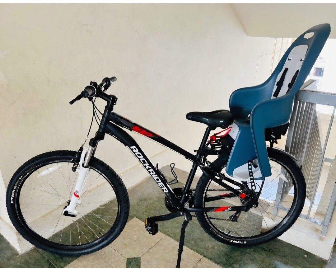 Rockrider Mountain Bike with Child Seat, Sports Equipment, Bicycles & Parts, Bicycles on Carousell
