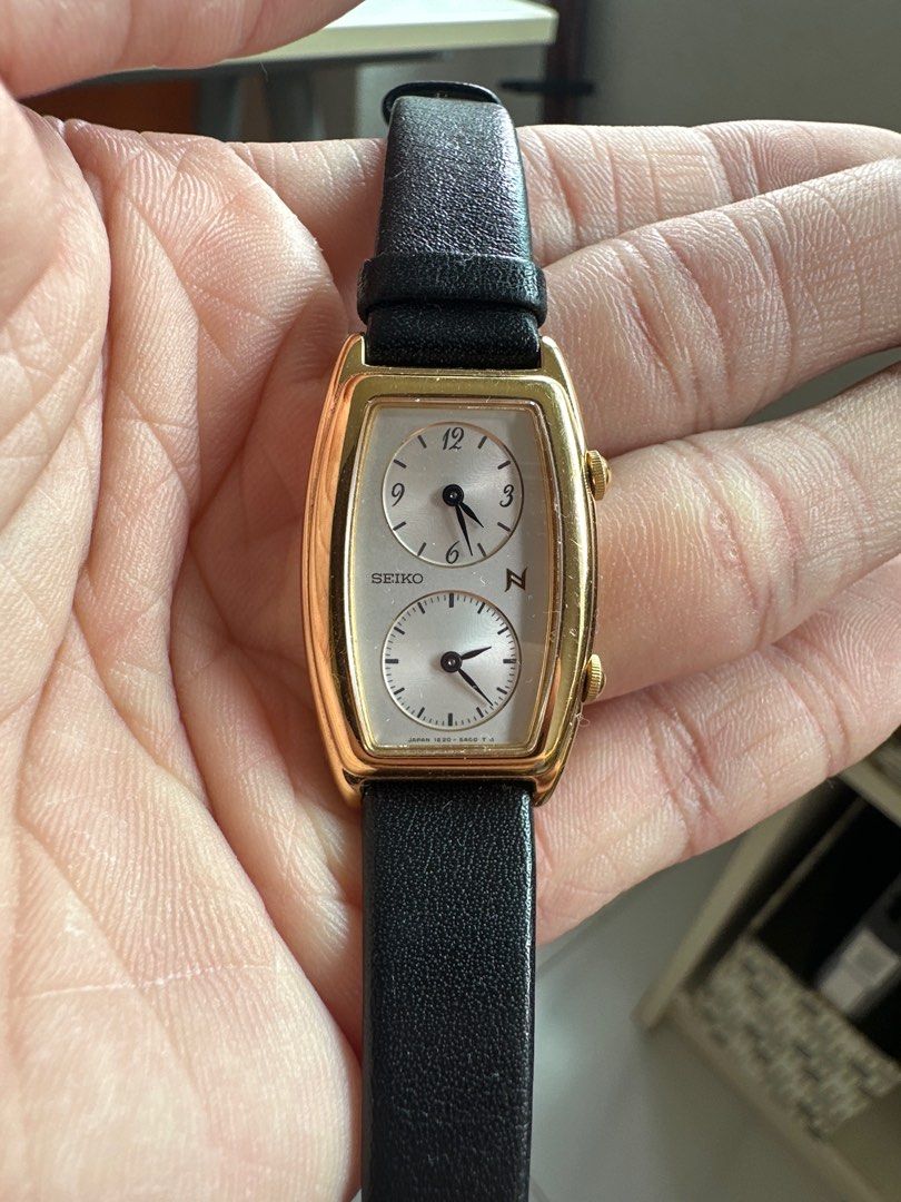 Seiko Dual Time Watch - Gold Case, Luxury, Watches on Carousell