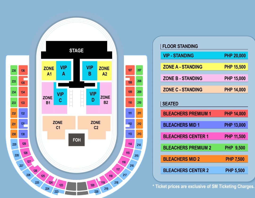 SEVENTEEN (SVT) NEW World Tour Concert bleachers 2 MID2 ROW 2 ticket ...