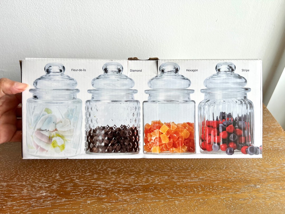 SSF Mini Glass Canisters Set, Furniture & Home Living, Kitchenware ...