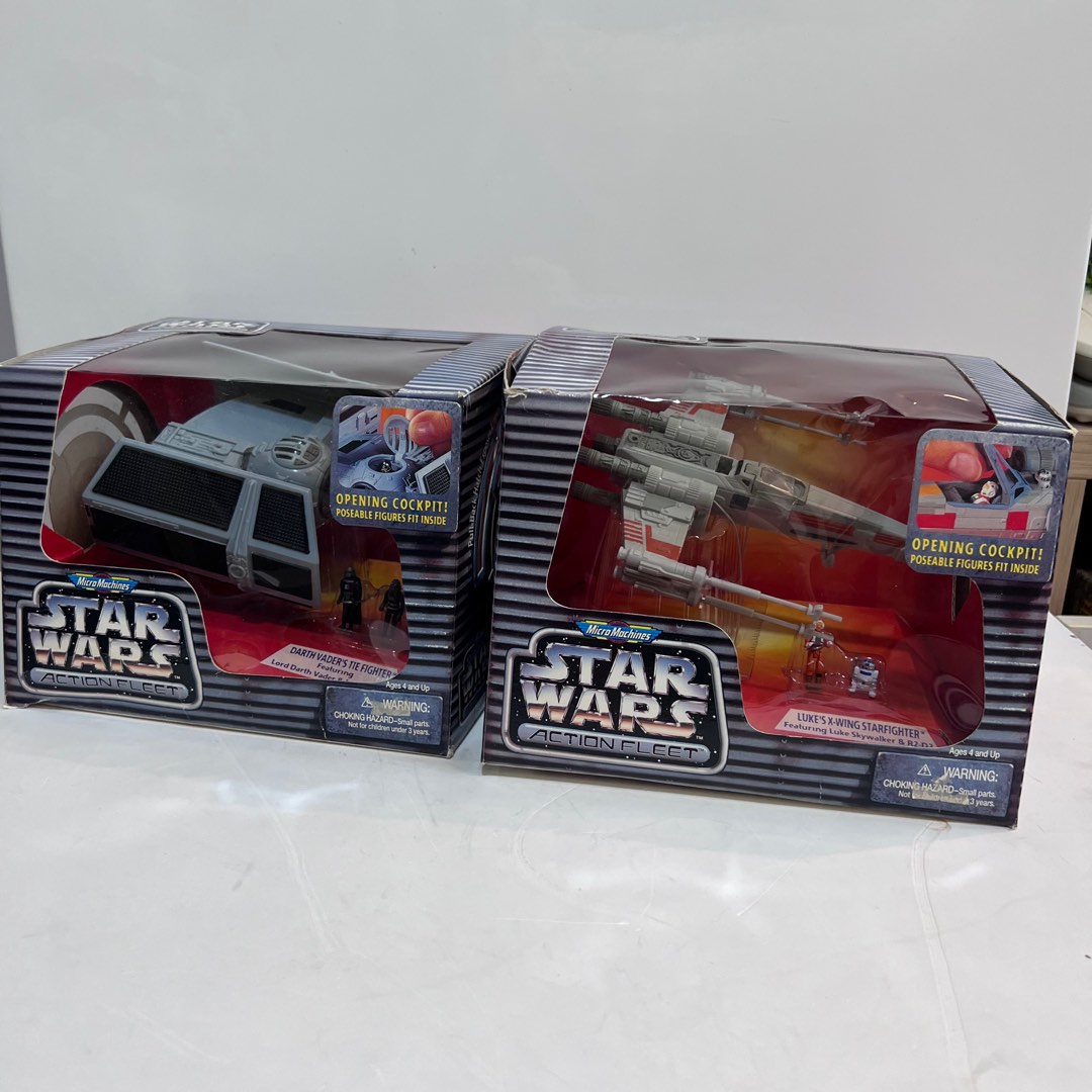 Star Wars Action Fleet - X-Wing & Darth Vader Tie Fighter Set, Hobbies ...