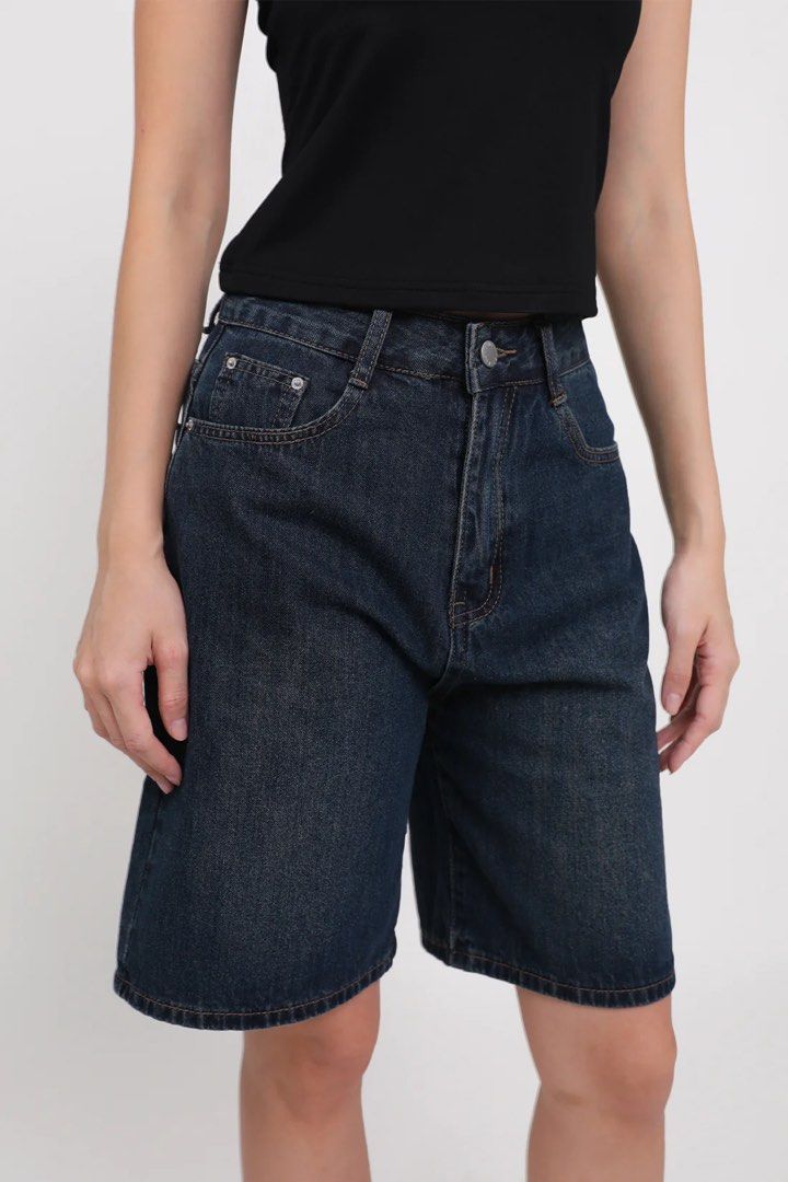 The Tinsel Rack TTR Ralph Denim Jorts Version 1 in Dark Wash, Women's ...