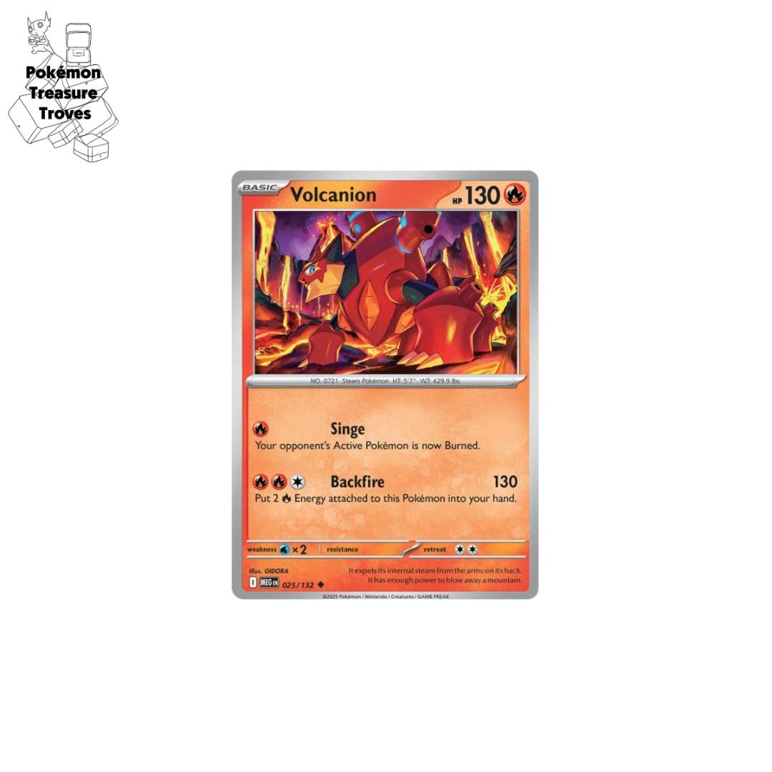 [$0.30/$0.50] Pokemon Mega Evolution Volcanion Normal / Reverse Holo ...