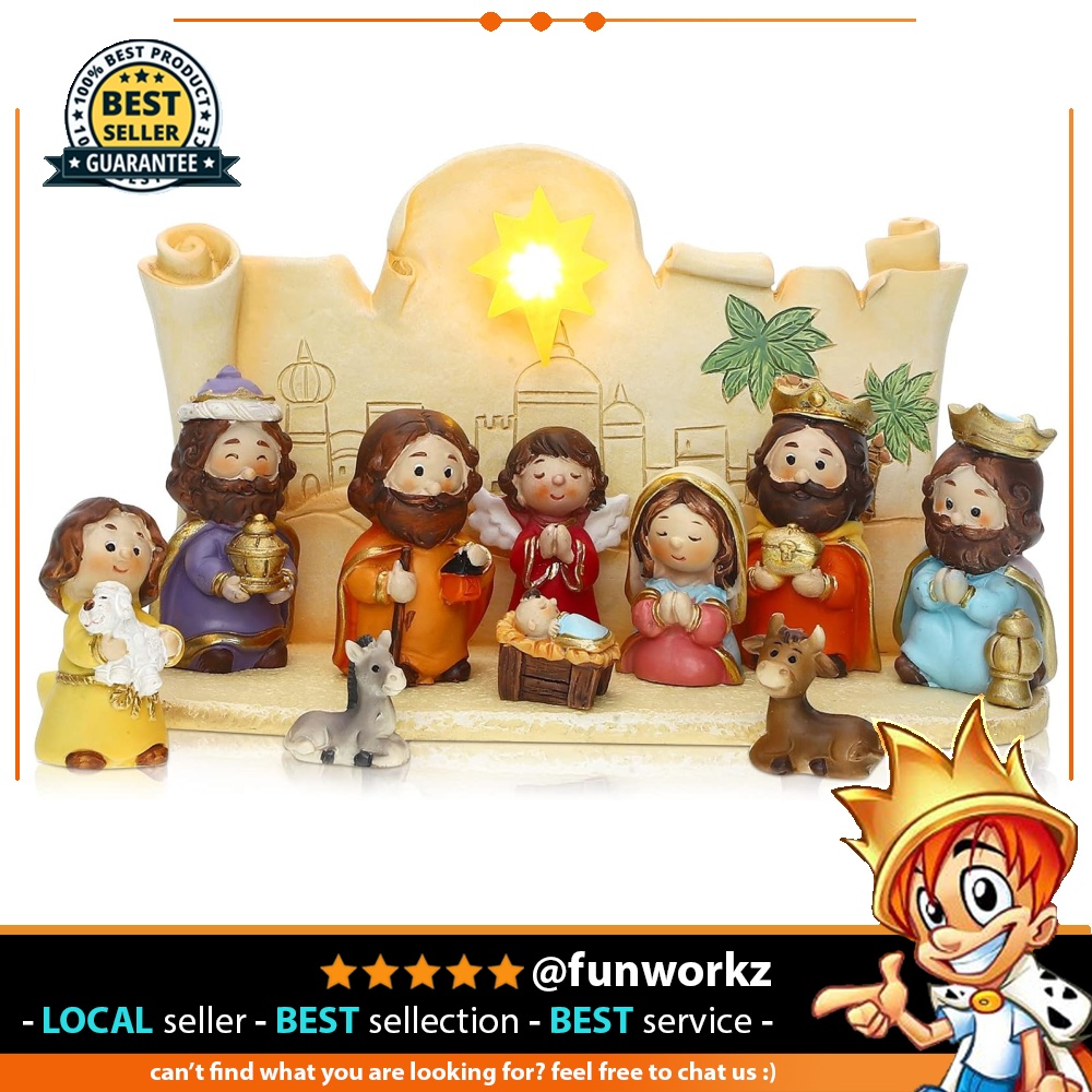 11 Pcs Mini Christmas Nativity Set Miniature Nativity Scene with Creche ...