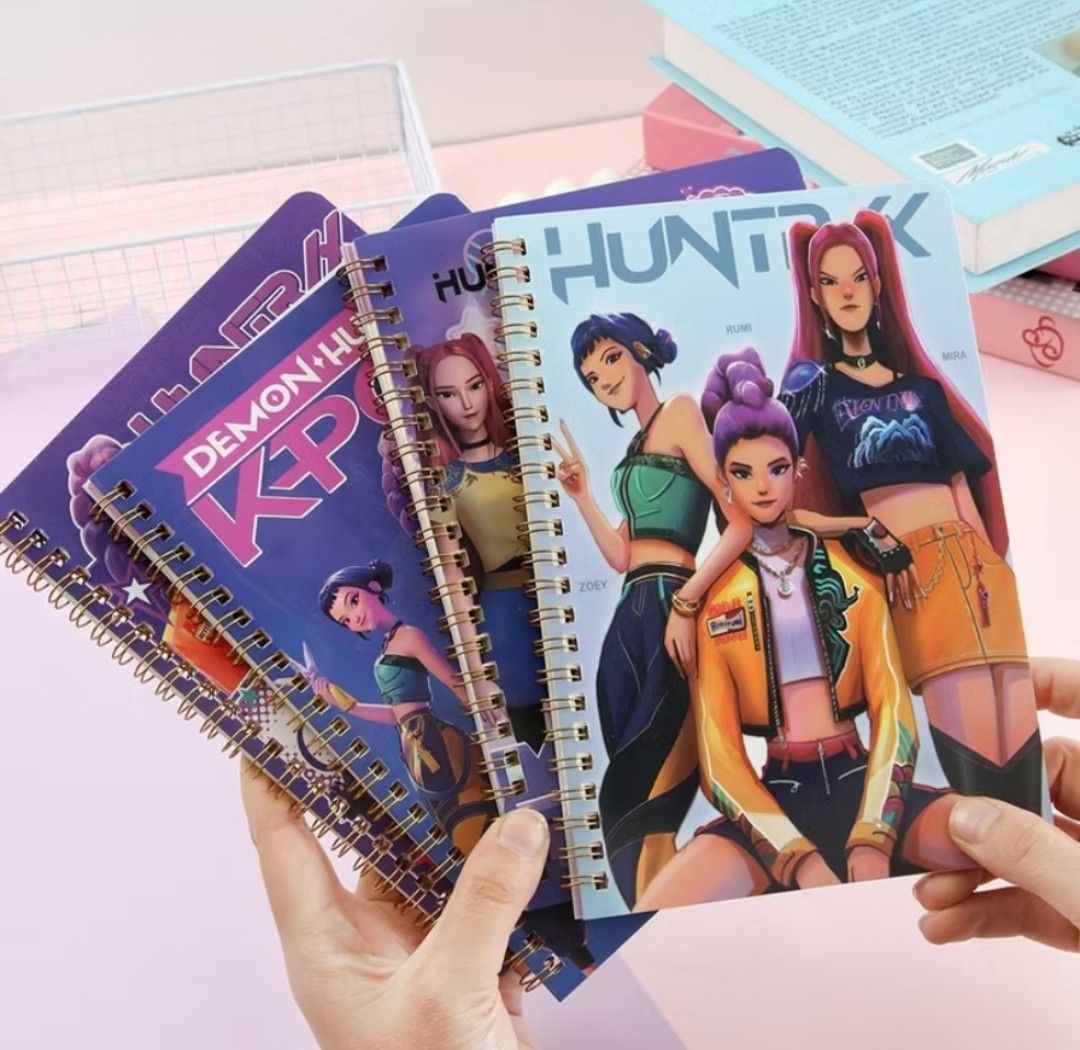 (1pcs) K-Pop HuntrX Anime Notebook Cute A5 Spiral Journal, Hobbies ...