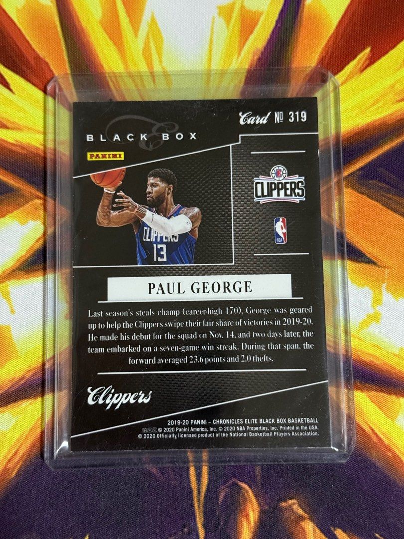 2019-2020 NBA Panini Chronicles Elite Black Box Basketball Card - Paul ...