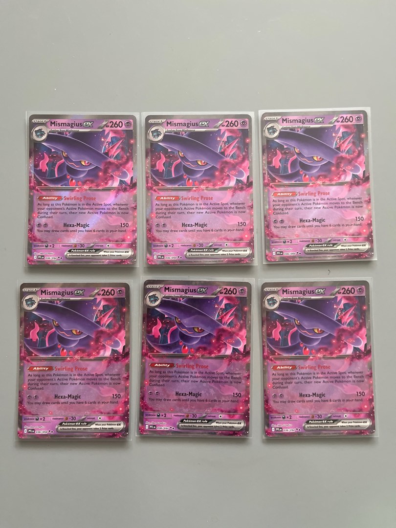 6 x mismagius ex 036 & full art ultra rare 112 PFL phantasmal flames pokemon tcg cards, Hobbies ...