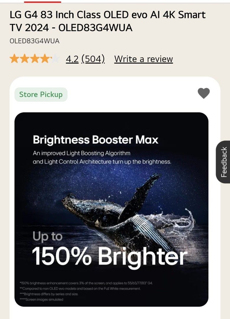 Display Set - LG G4 83 Inch OLED evo AI 4K Smart TV, TV & Home ...