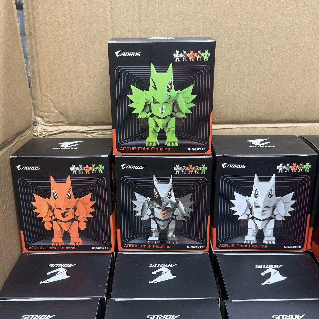 GIGABYTE AORUS CHIBI Figurines - Black, Blue, Gold, Green, Orange, Pink ...