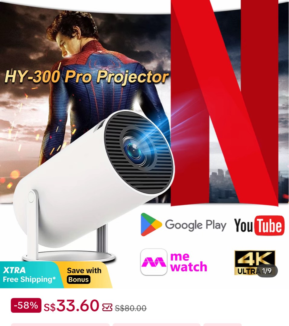 HY-300 Pro Projector - 4K Ultra, TV & Home Appliances, TV ...