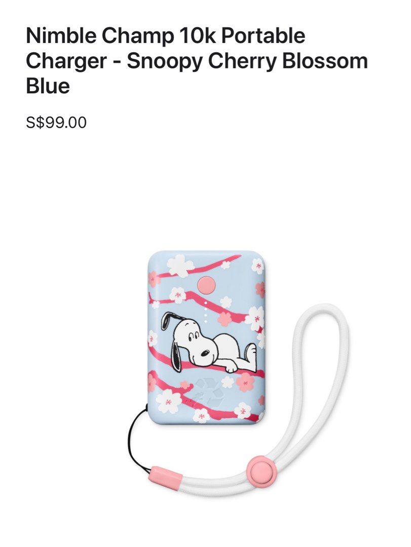 Nimble Champ 10k Portable Charger - Snoopy Cherry Blossom Blue, Mobile ...