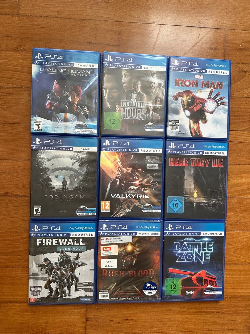 PS4 game VR Loading human / Invisible hours / Iron man / Robinson / Valkyrie / Here they lie ...