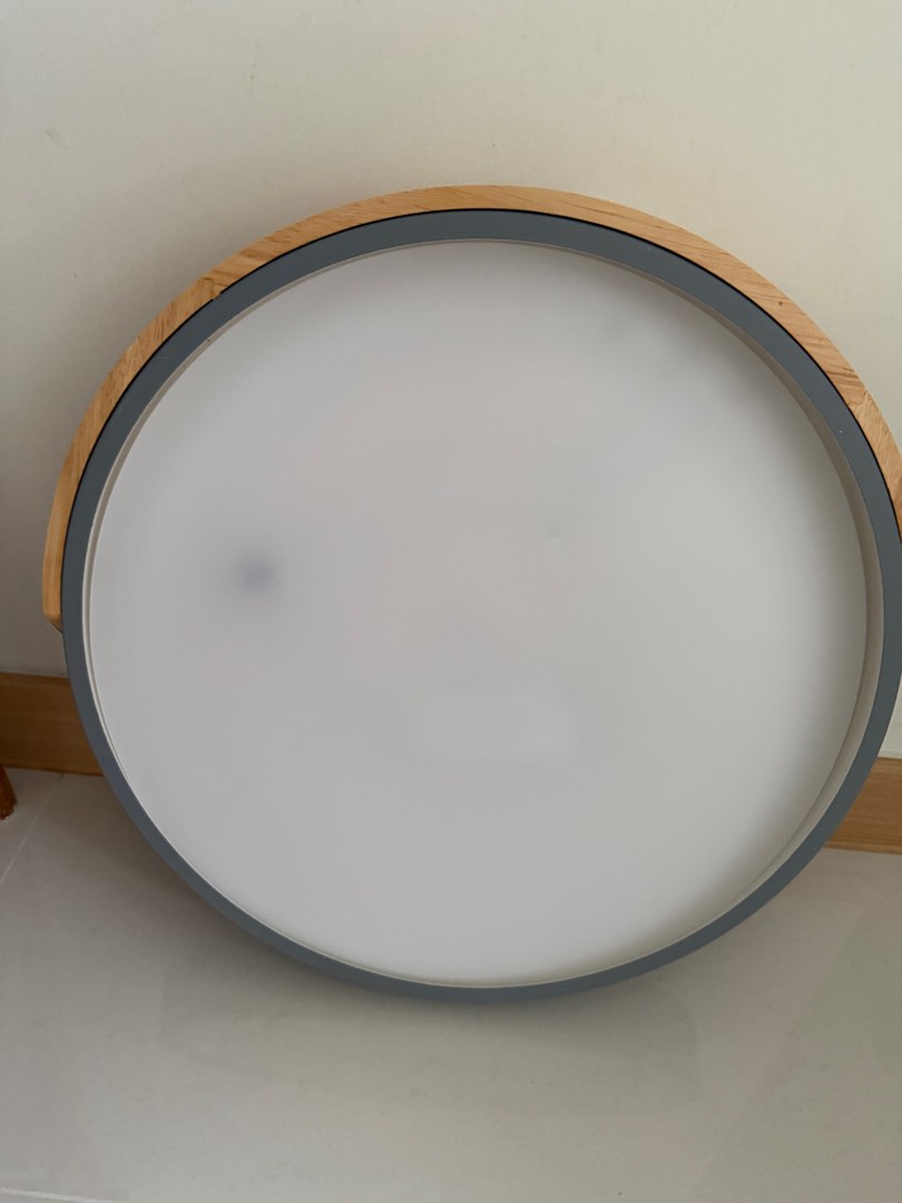 Round LED Ceiling Light with Wood Rim, Diameter : 40cm, Furniture ...
