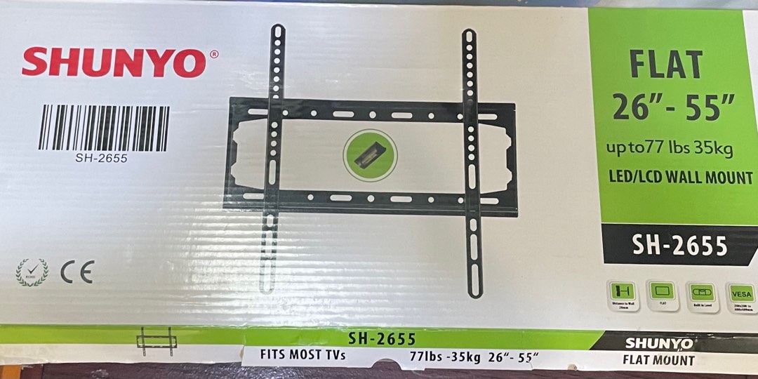 SHUNYO Flat LED/LCD Wall Mount SH-2655, TV & Home Appliances, TV ...