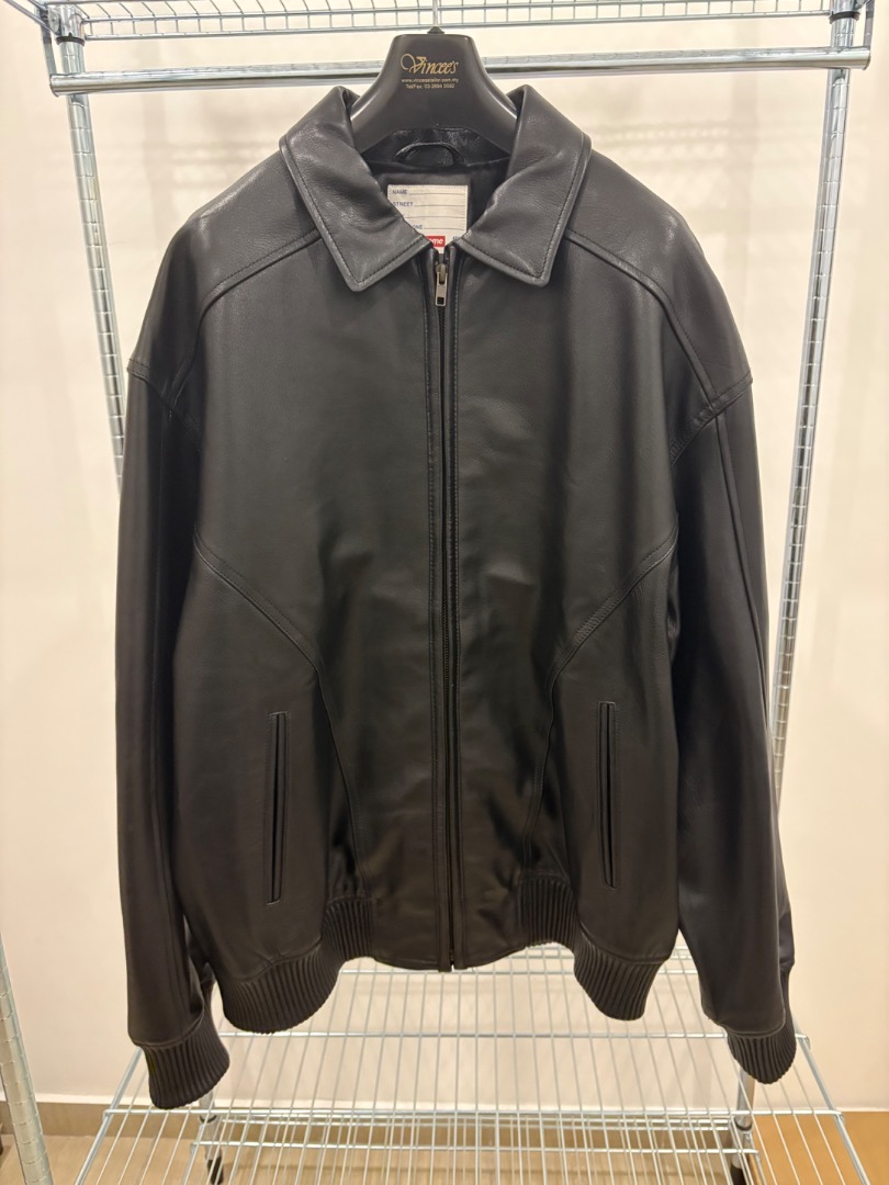 Supreme SS18 Studded Arc Logo Leather Jacket, Men's Fashion, Coats ...