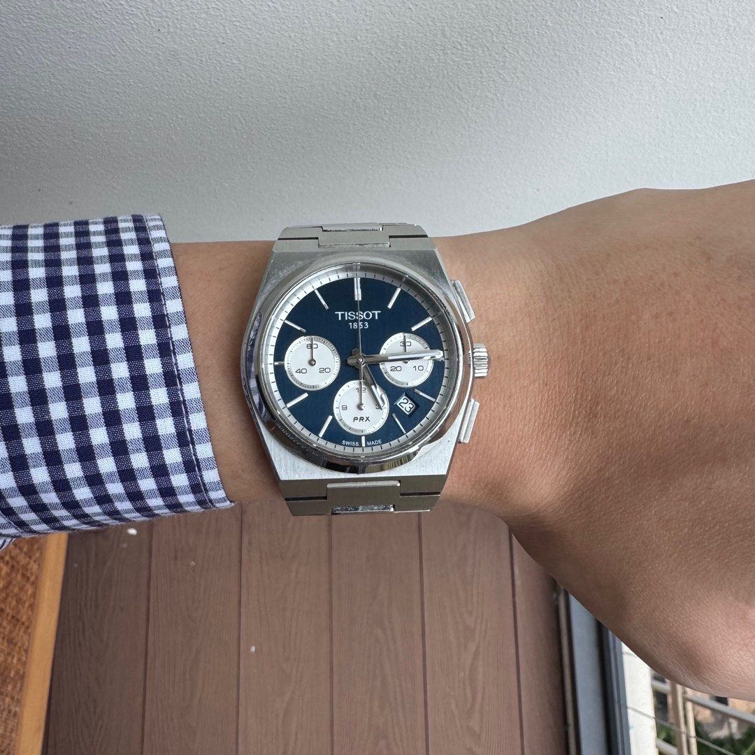 Tissot PRX Chronograph Blue Dial, Luxury, Watches on Carousell