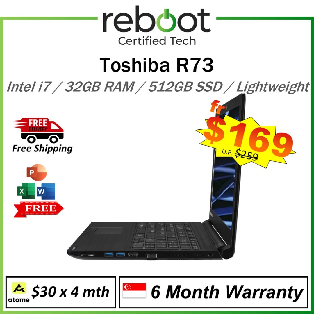 Toshiba R73 - 13.5 Inch - 16GB + 512GB SSD - Warranty Available - Free ...