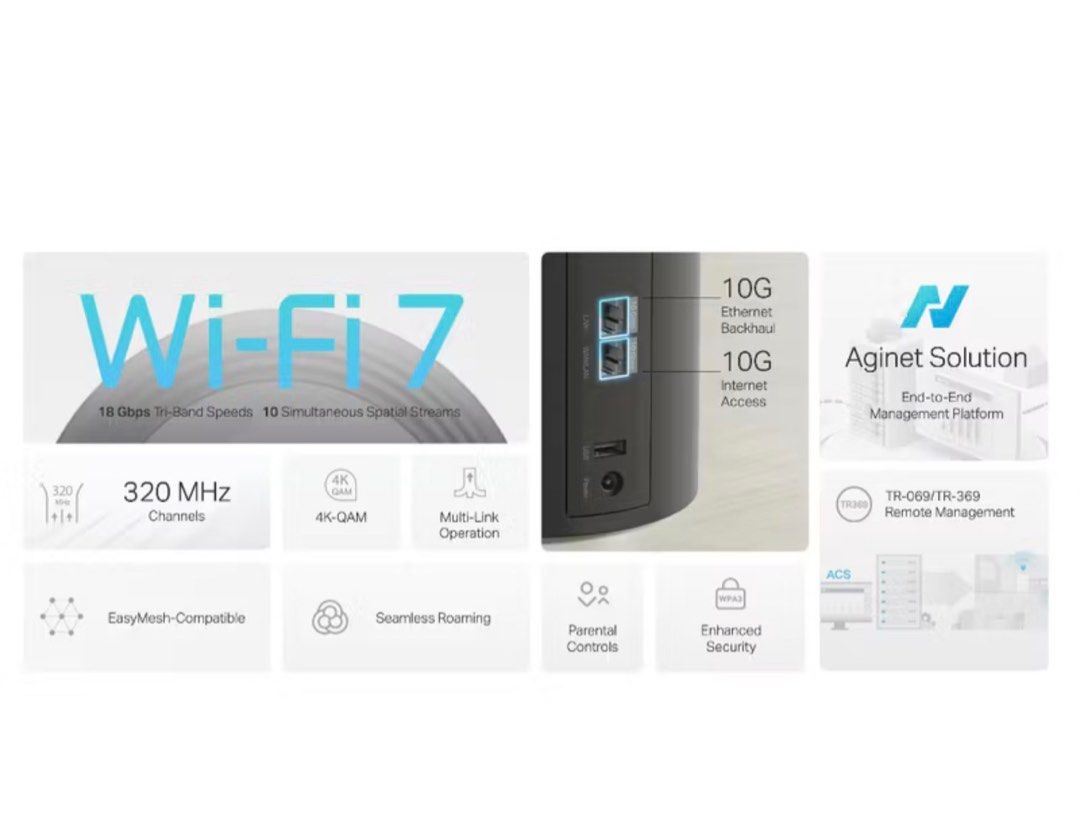 TP-Link HB710 BE18000 Tri-Band WiFi 7 Mesh Router, Computers & Tech ...