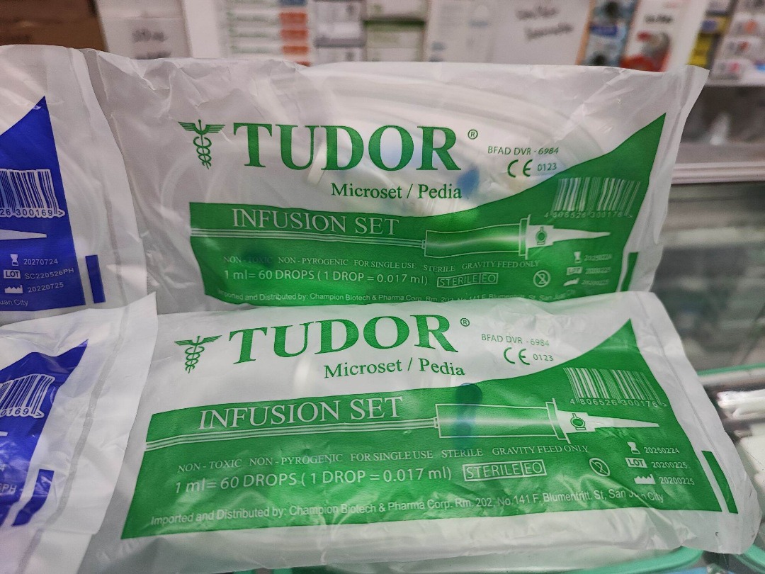 TUDOR INFUSION SET-PEDIA (60 DROPS), Health & Nutrition, Medical ...