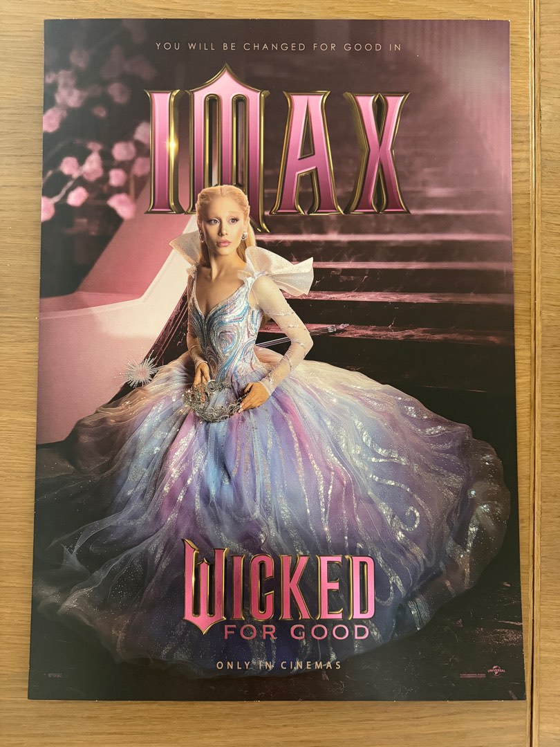 WICKED FOR GOOD imax movie poster set, 興趣及遊戲, 收藏品及紀念品, 明星周邊 - Carousell