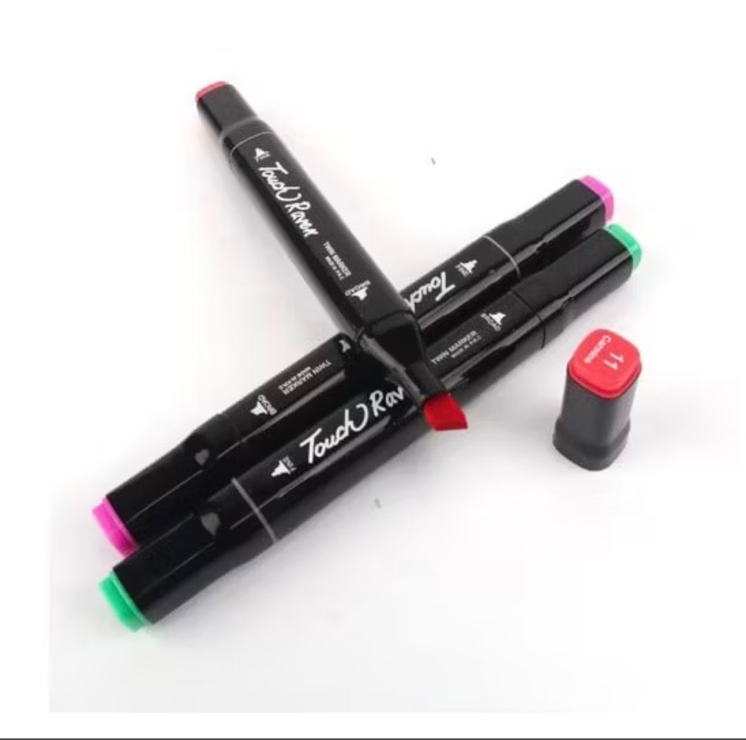 168pcs Touch Colour Graphic Art Twin Tip Marker Pen Set Color Dual Head ...