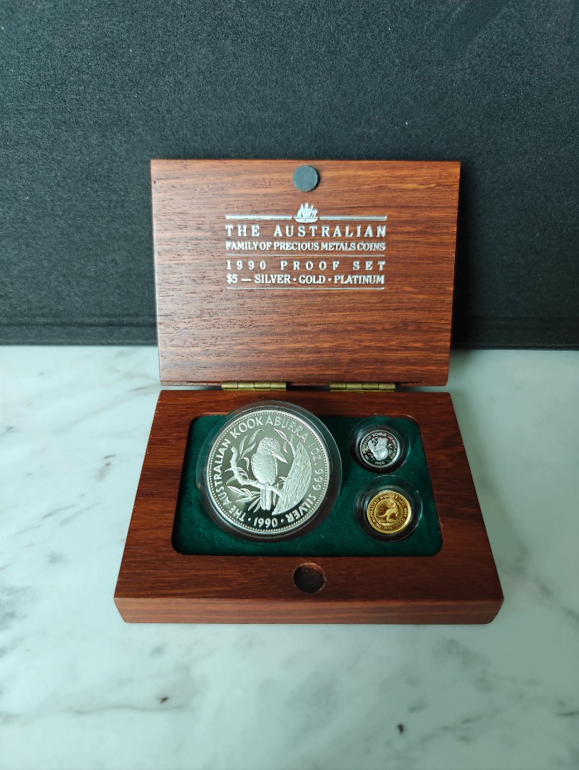 1990 Australia $5 $5 $5 The Family Of Precious Metals Coins 3-Coin ...