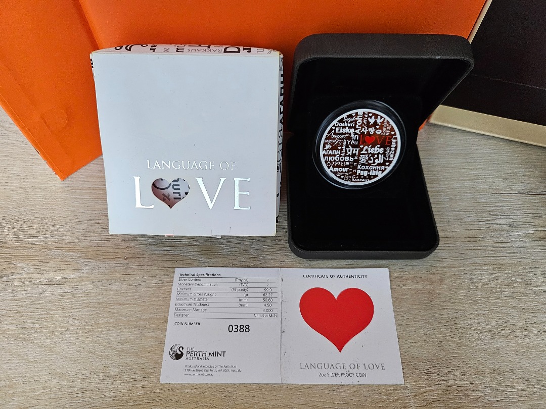 2016 Tuvalu $2 "Language Of Love" 2oz Silver Proof Coin, Hobbies & Toys ...