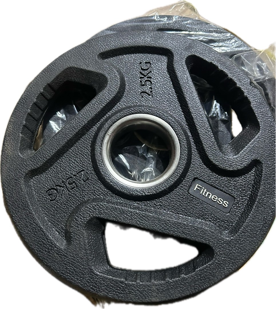 2.5kg Olympic tri grip weight plate. Stainless steel hub insert, Sports ...