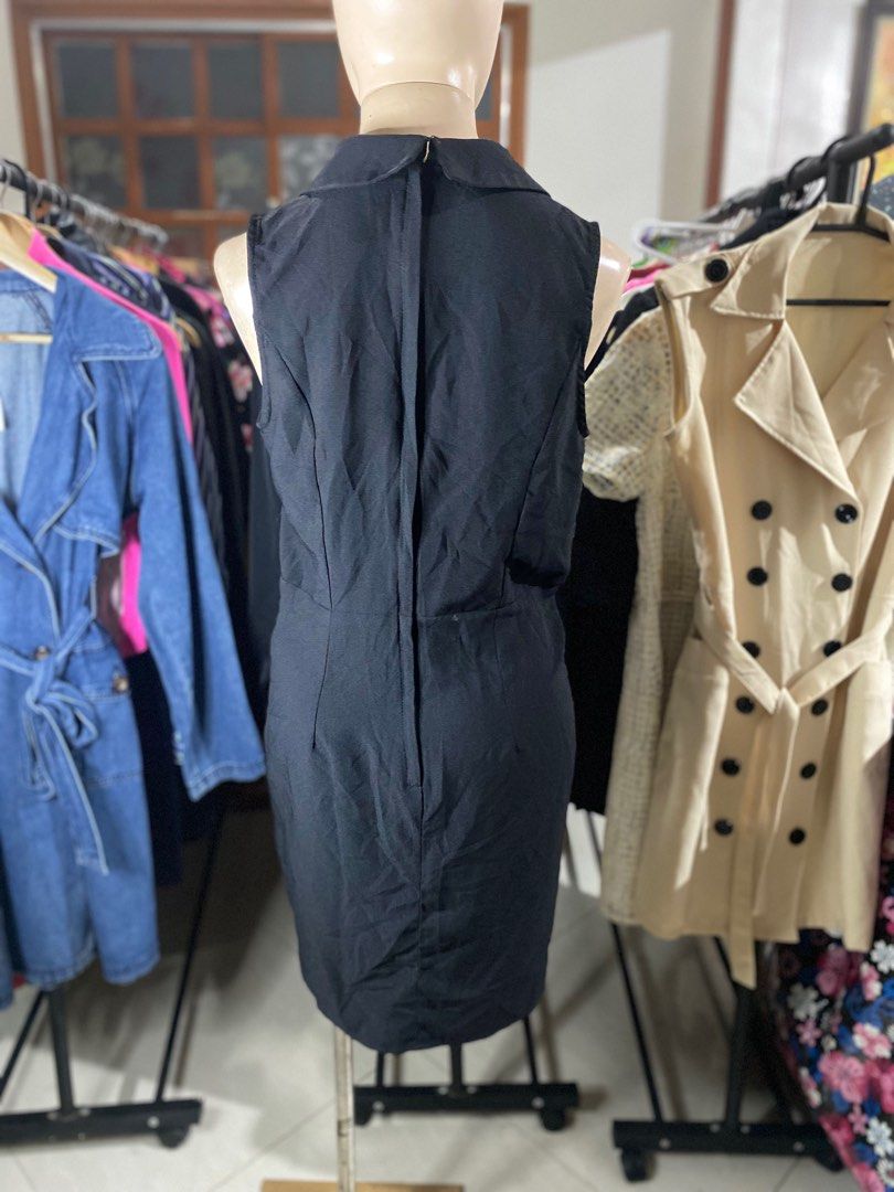 🌸 ASOS Pretty Black Classy Collared Overlap Dress 🌸, Women's Fashion, Dresses & Sets, Dresses on ...