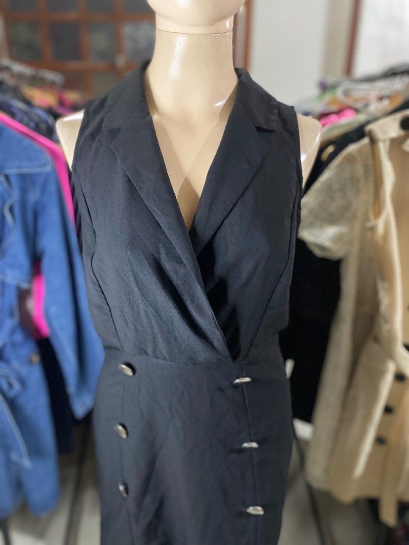 🌸 ASOS Pretty Black Classy Collared Overlap Dress 🌸, Women's Fashion, Dresses & Sets, Dresses on ...