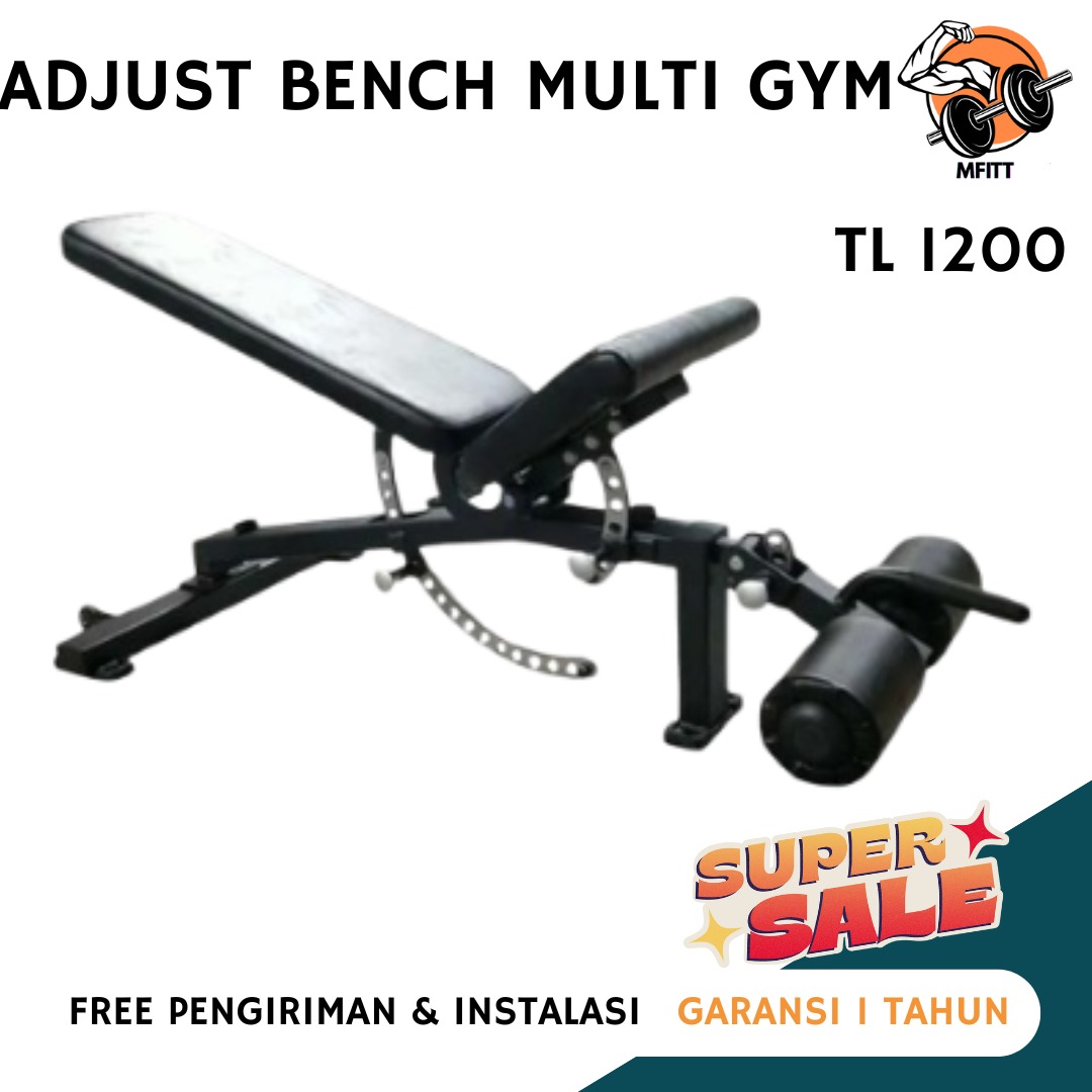 ADJUST BENCH MULTI GYM TOTAL FITNESS-BANGKU GYM ORIGINAL DAN PREMIUM ...