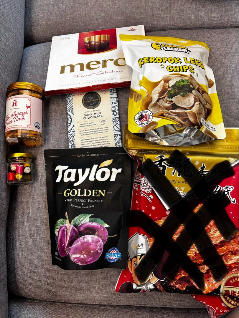 Assorted Snacks Bundle - Chocolate, Chips, Prunes, Crispy Pork, Food ...