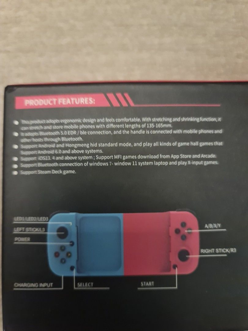 BSP-D3 Mobile Phone Telescopic Bluetooth Game Controller (Green Blue ...