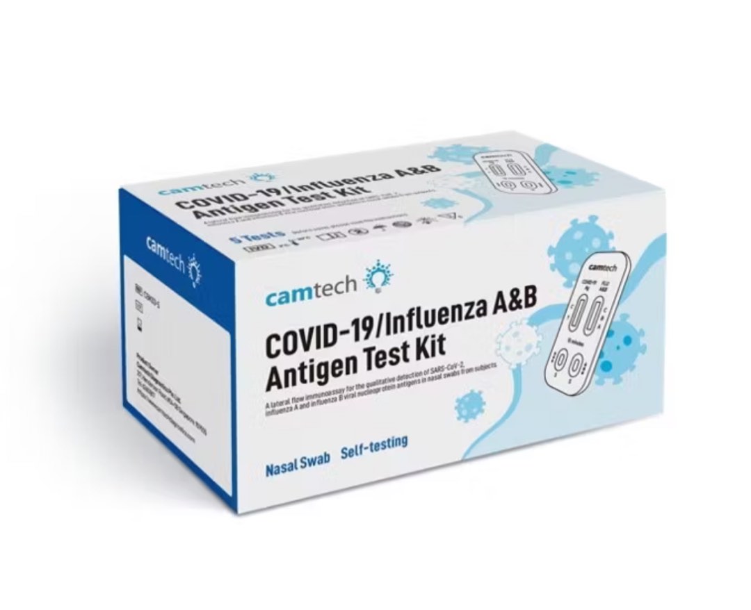 Camtech COVID-19/Influenza A&B Antigen Test Kit, Health & Nutrition ...