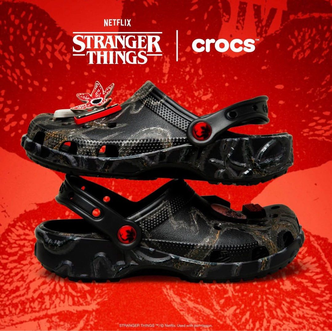 CROCS STRANGER THINGS UPSIDE DOWN, Men's Fashion, Footwear, Flipflops ...