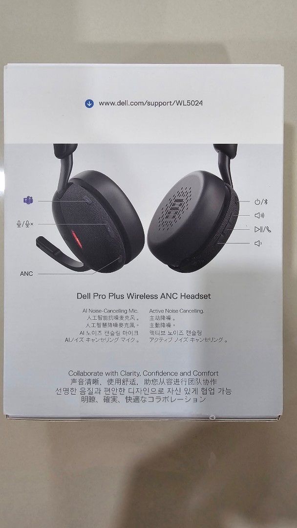 Dell Pro Plus Wireless ANC Headset WL5024, Audio, Headphones & Headsets ...