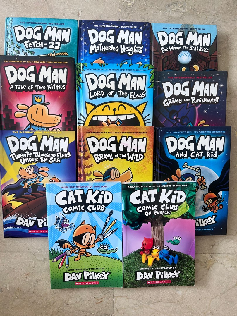 Dog Man and Cat Kid Book Set by Dav Pilkey, Hobbies & Toys, Books ...