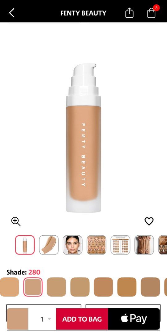 Fenty Beauty Soft'Lit Luminous Foundation - Shade 280, Beauty ...