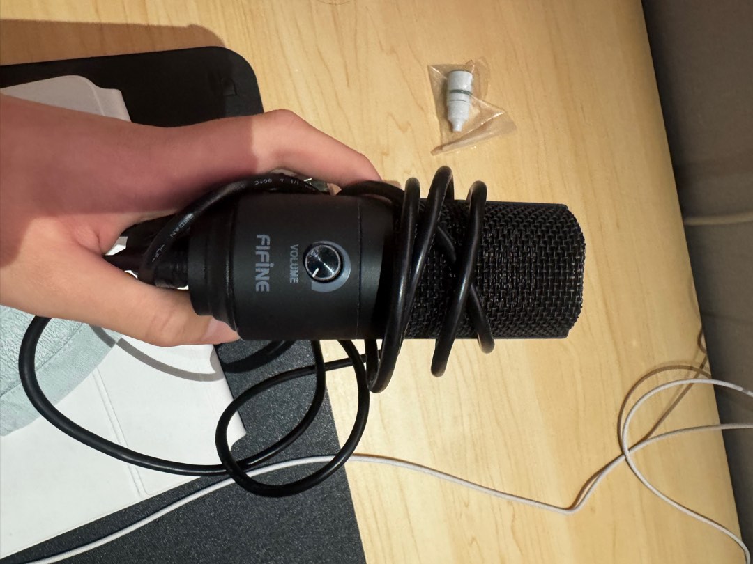 Fifine USB Microphone with Volume Control, Audio, Microphones on Carousell