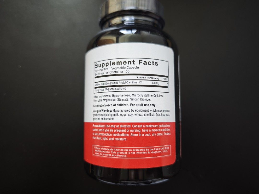 Force Factor Acetyl L-Carnitine 500mg x 100 Capsules, Health ...