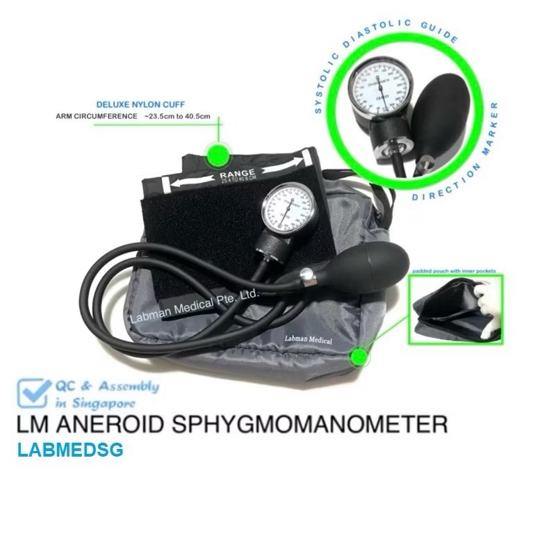 Labman Manual Blood Pressure Cuff / Aneroid Sphygmomanometer, Health & Nutrition, Medical ...